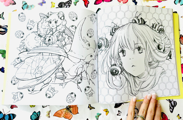 manga girls coloring book